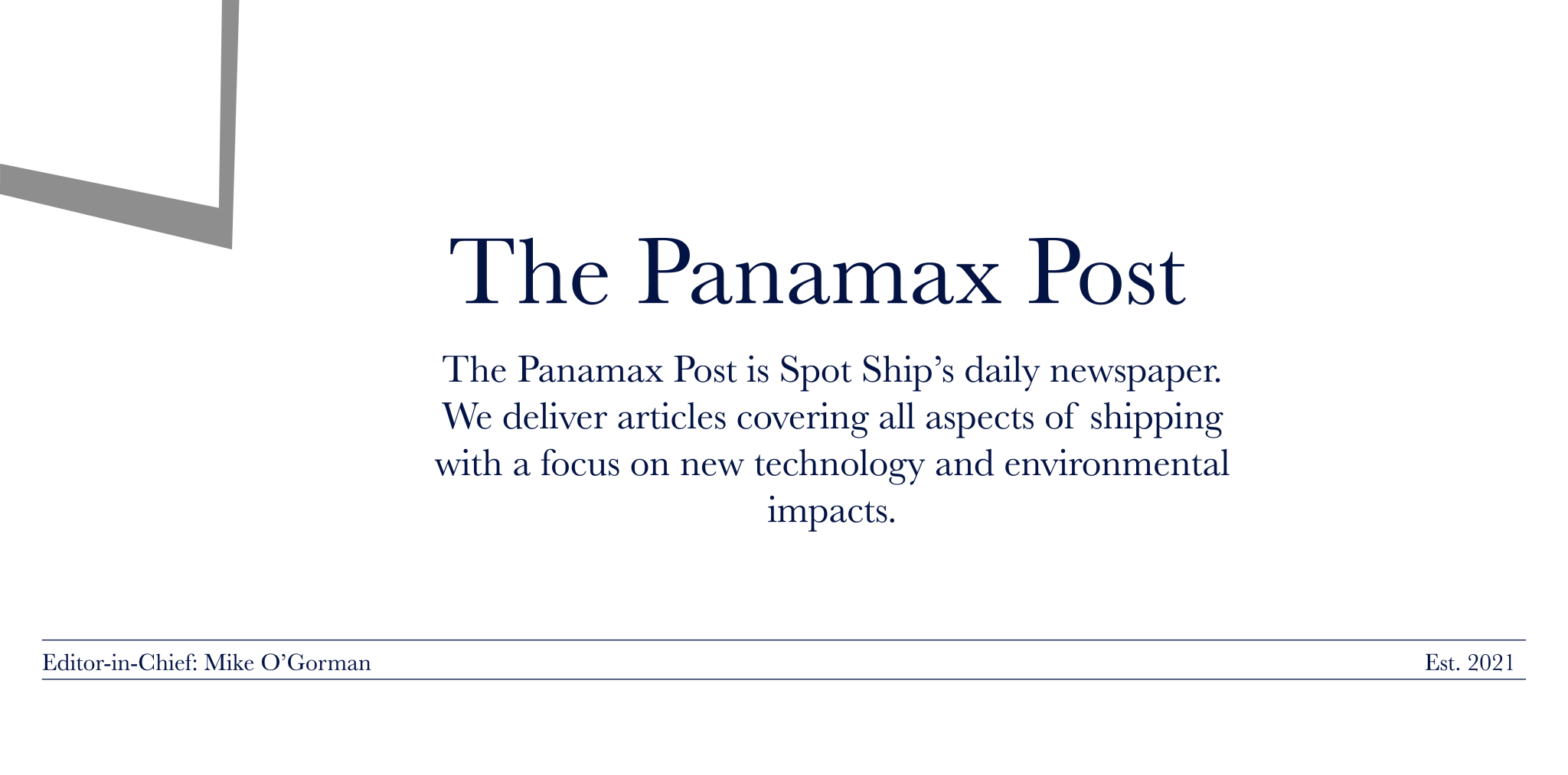 Panamax Post – Spot Ship